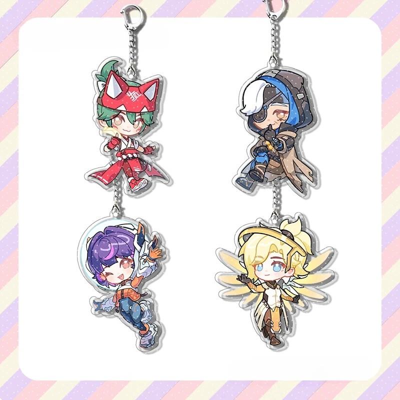 Overwatch Anime and Game Character Keychains Ana Mercy and Juno Bag ...