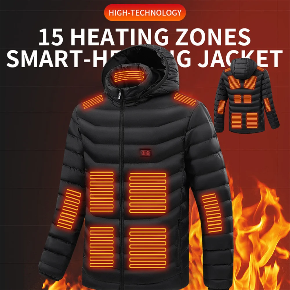 USB Electric Heated Parka for Men and Women, Warm Jacket, Outdoor ...