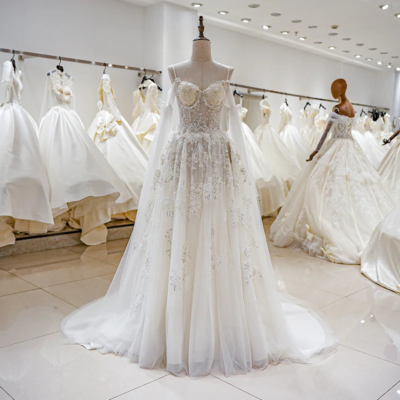 SULI vestidos de novia bohemios con escote en V, traje sin mangas con ...