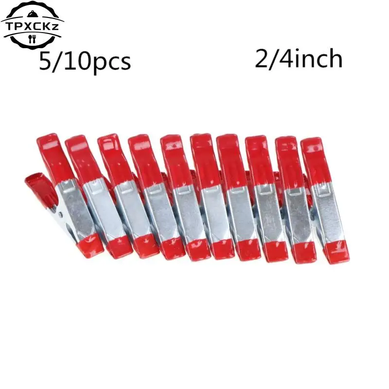 5/10pcs 2/4inch Mini Metal Heavy Duty Spring Clamps Crocodile Clip Red ...