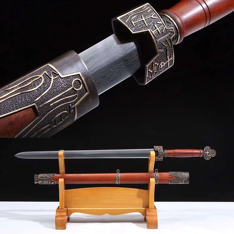 Chinese-Sword-Folded-Steel-Sword-Kungfu-Martial-Art-Tools-Wood-Scabbard ...