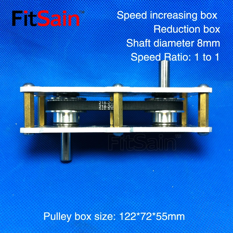 Fitsain-1:1 Synchronous Pulley Belt Pulley Double Axle Reducer Gearbox ...