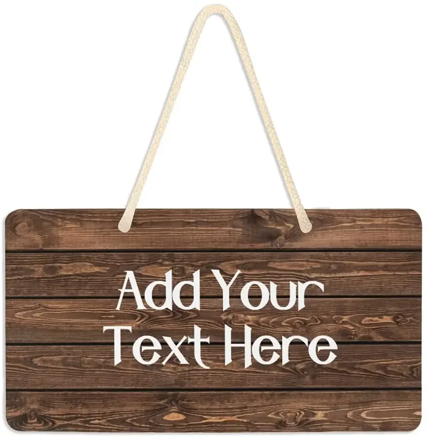 Letrero-de-puerta-colgante-Vintage-personalizado-tablero-de-madera-marr ...