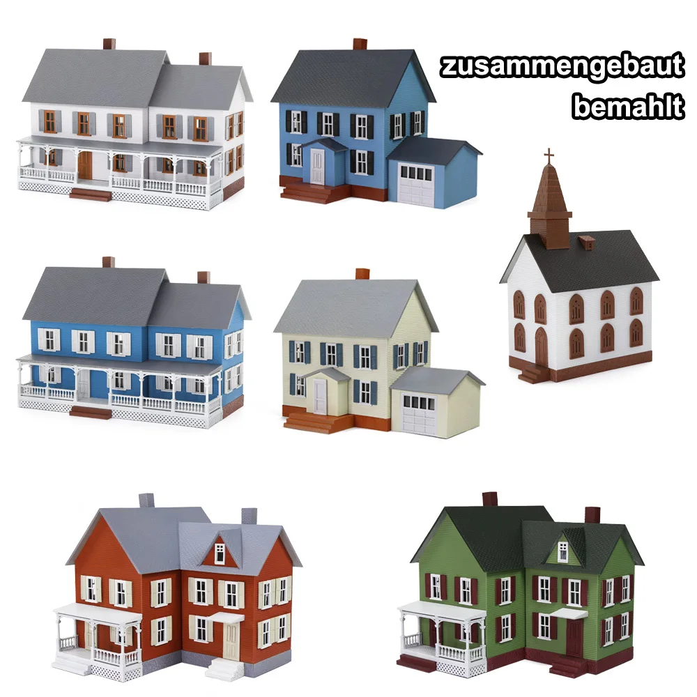 Evemodel-Model-Farm-House-HO-Scale-1-87-Assembled-Painted-Christmas-Two ...