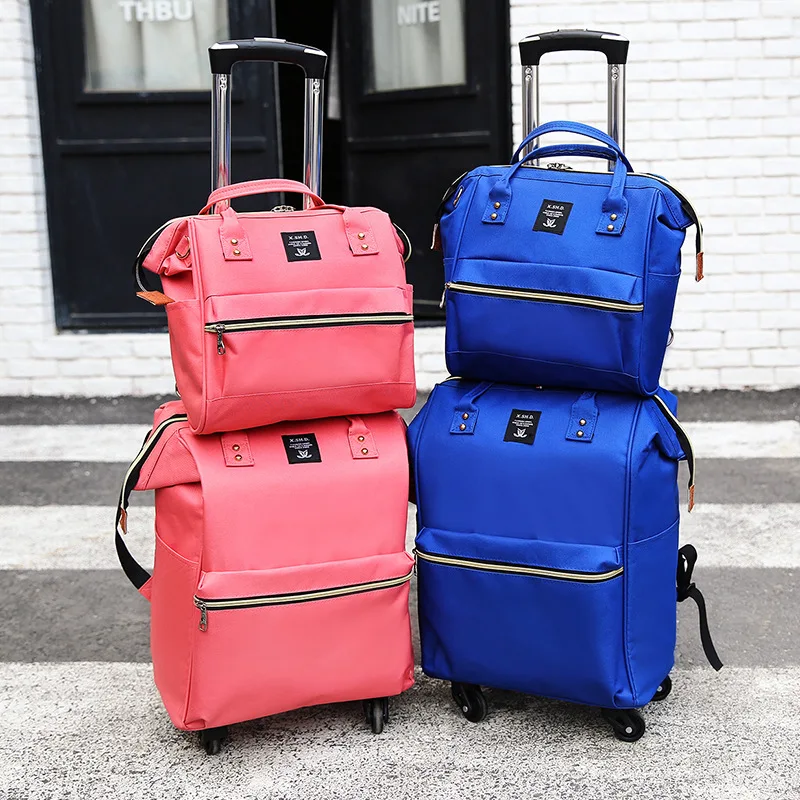 Fashion-Trolley-Backpack-carry-on-Luggage-Bags-Women-Rolling-Wheeled ...