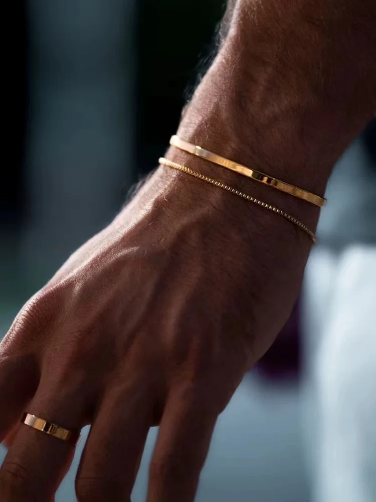 Bracelete-ajust-vel-em-a-o-inoxid-vel-para-homens-e-mulheres-corrente ...