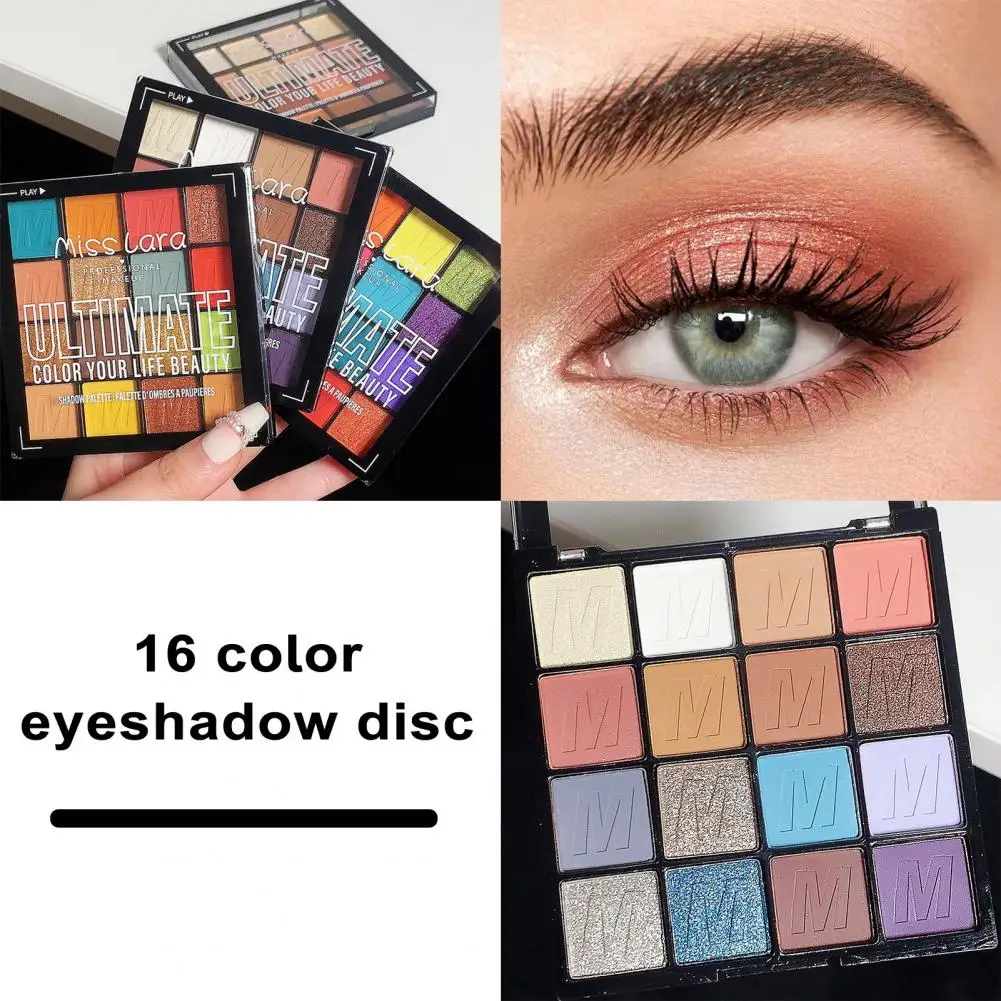 16-Color-Eye-Shadow-Palette-Vibrant-Pigmented-Shades-Long-lasting ...