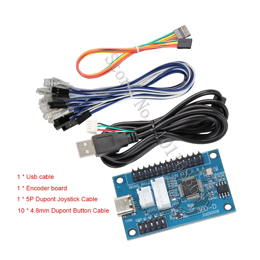 Game-Controller-Board-com-Cabos-Zero-Delay-Joystick-Encoder-PCB-Sanwa ...