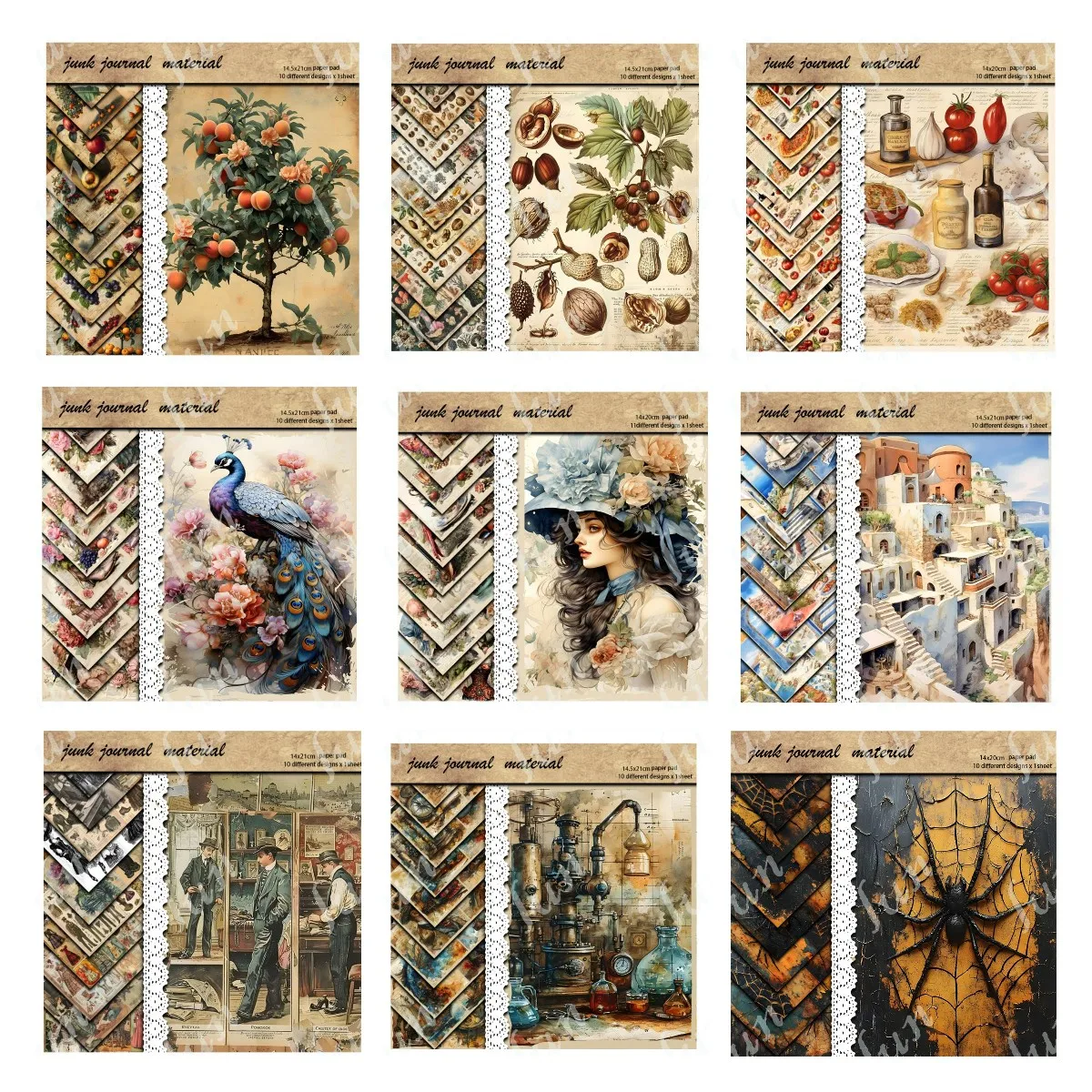 10-Sheets-Pack-American-Delicious-Series-Retro-Vintage-Iris-Window ...