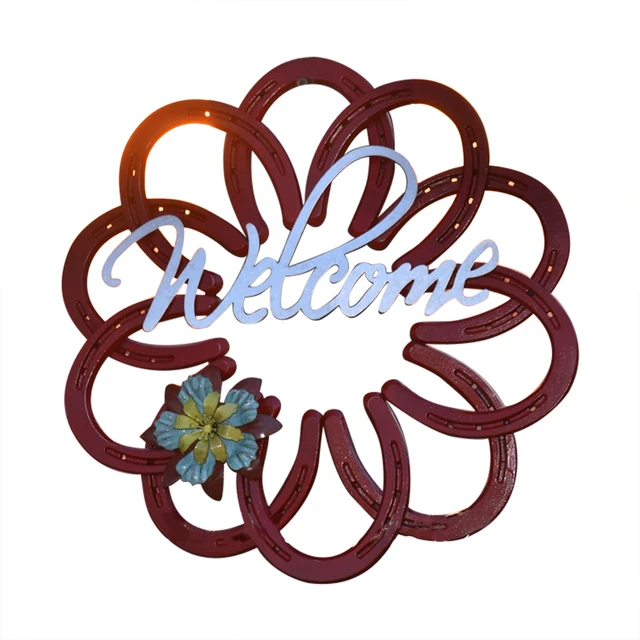 Welcome Sign Made From Horseshoes