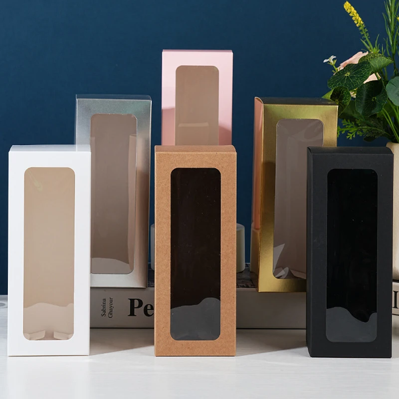 10pcs Rectangle Gift Box with Transparent Window Wine Bottle ...