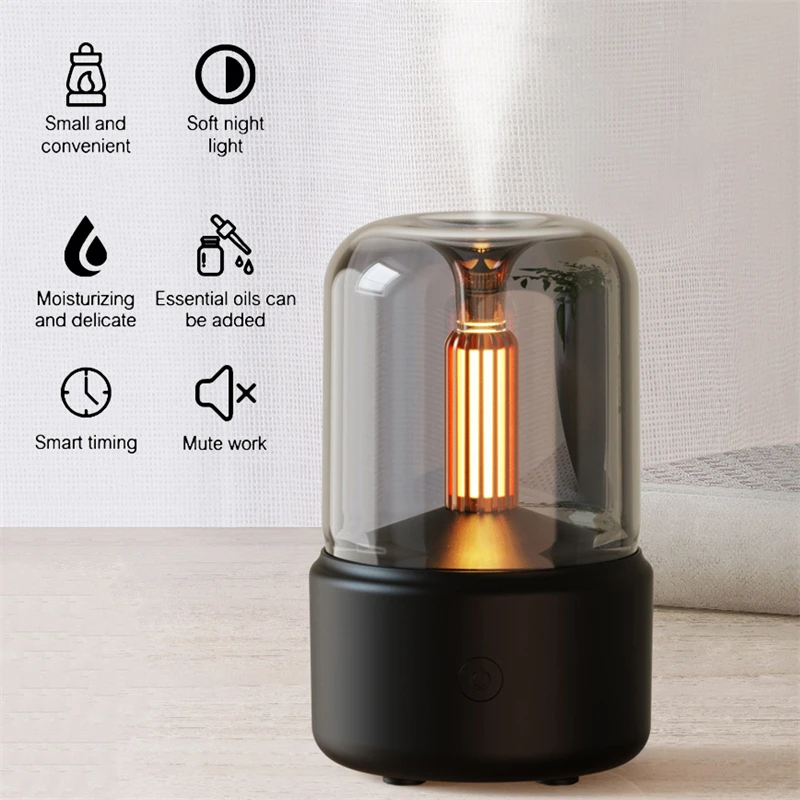 New-Candlelight-Aroma-Diffuser-Air-Humidifier-Portable-USB-Mist-Maker ...
