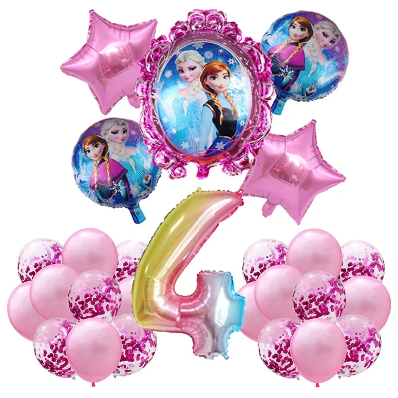 Pink Princess Disney Frozen Party Balloon Princess Disposable Tableware ...