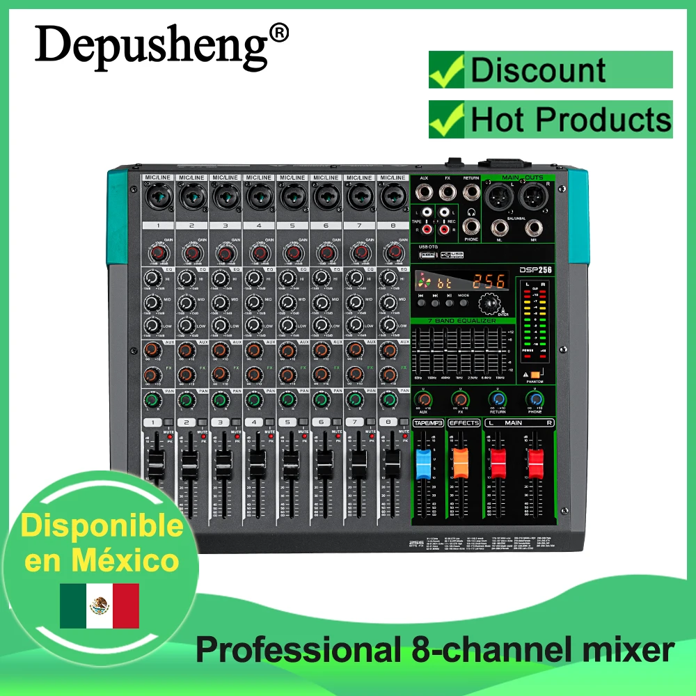 Depusheng-mezclador-de-Audio-profesional-MG8-consola-de-tablero-de-sonido-de-8-canales-sistema ...
