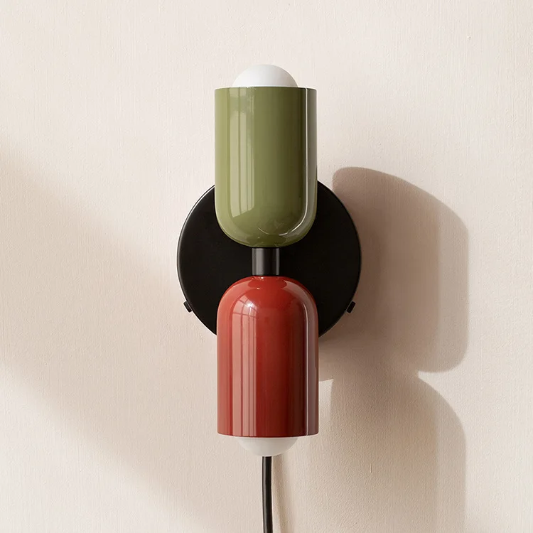 Nordic-colorful-LED-Wall-Lamps-Modern-Minimalist-Cream-Double-Head ...