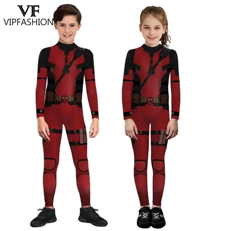 VIP FASHION Kids Wolverine Deadpool Costume Boy Girl Cosplay Zentai ...