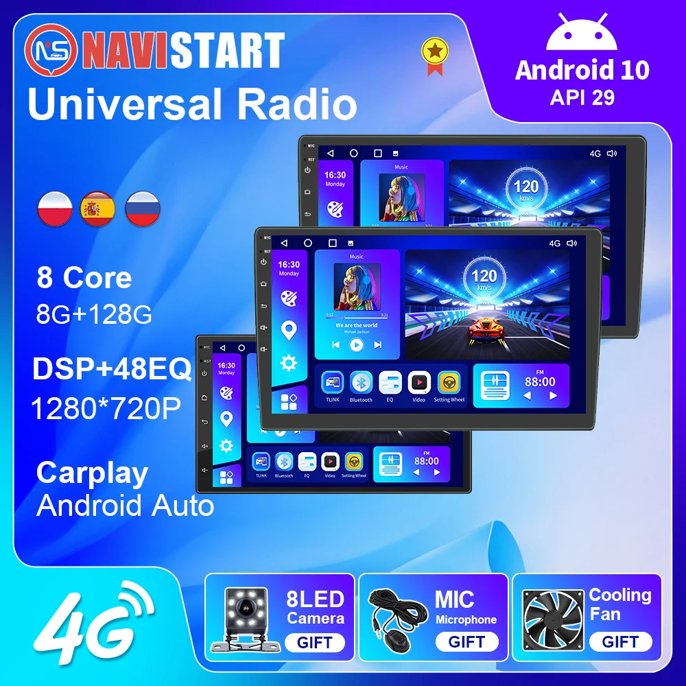 Navistart Universal Car Radio Display Android 10 Car Radio Stereo ...