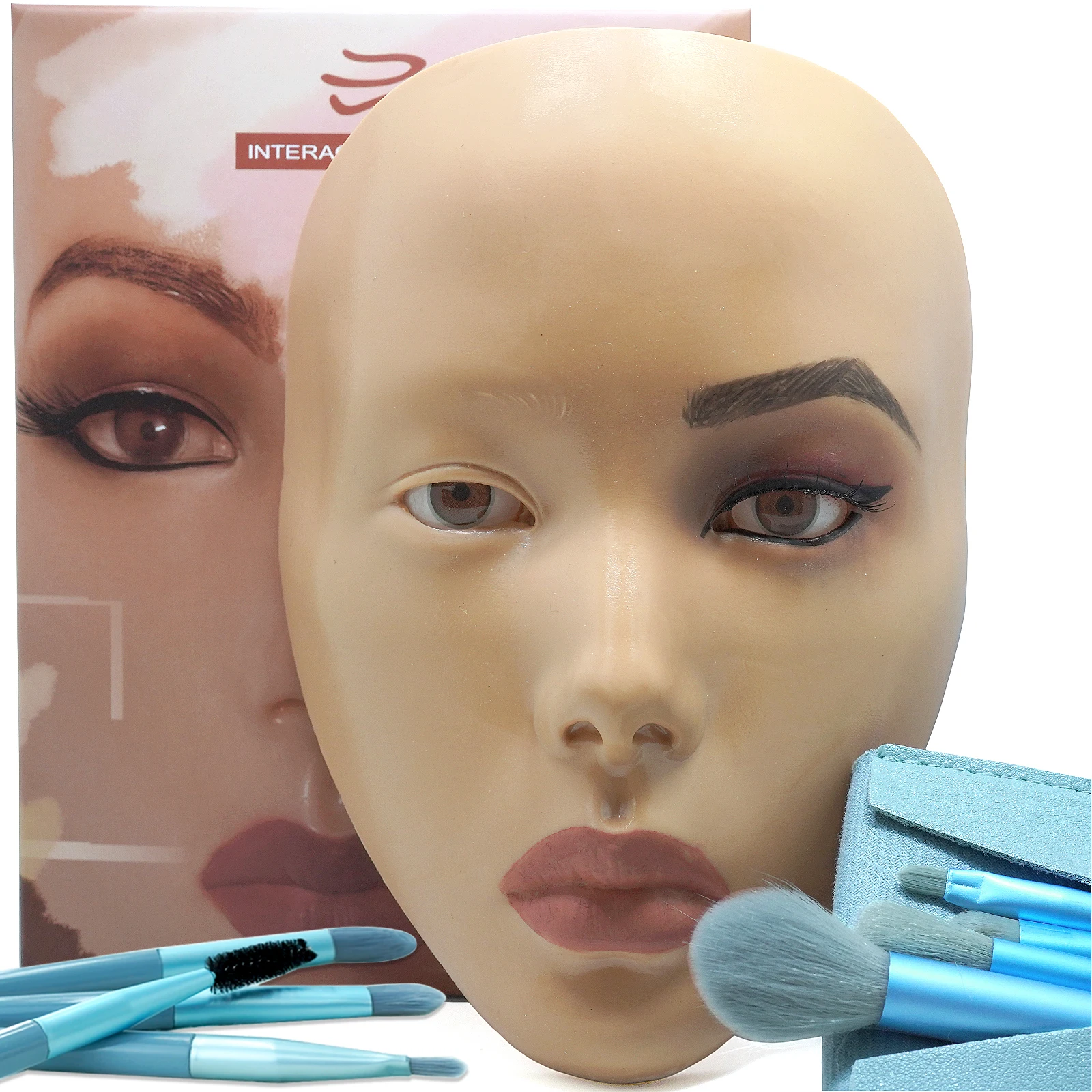3D-makeup-Practice-Face-Board-Silicone-Makeup-Mannequin-Face-Reusable ...