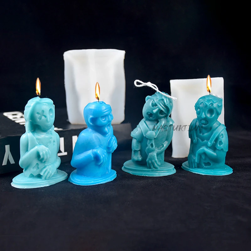 Halloween Zombie Silicone Candle Mold 3D Zombie King Aromatherapy ...