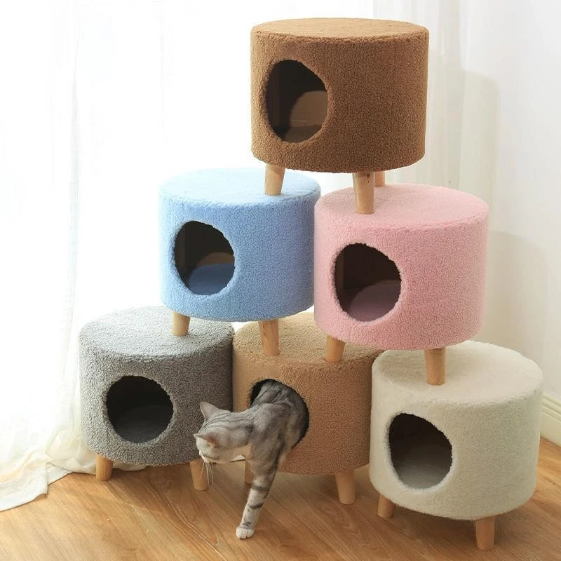 People-and-cats-share-cat-stool-cat-nest-bedside-table-bed-stool-four ...