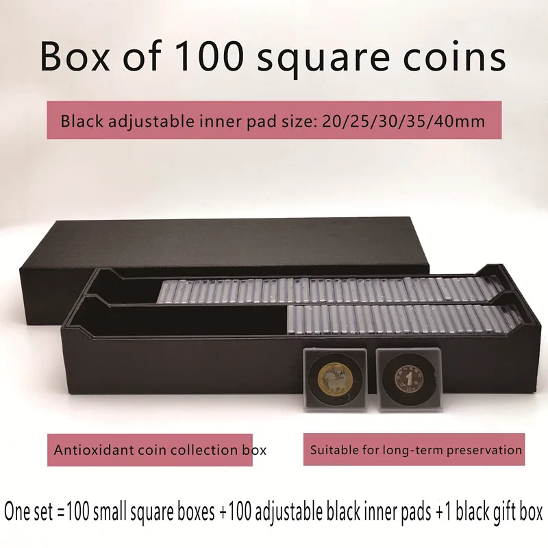 100-square-coin-box-Anti-oxidation-rating-box-Commemorative-Coin-Coin ...