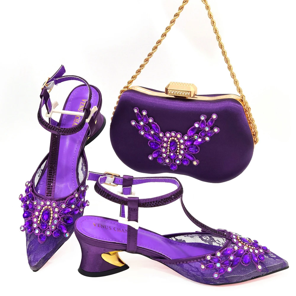 Doershow-hot-selling-purple-Shoes-and-Bags-To-Match-Set-Italy-Party ...