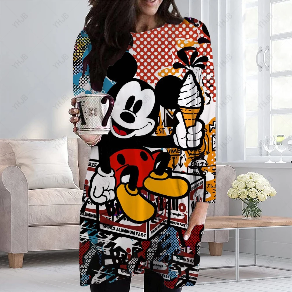 Disney-pul-ver-feminino-de-manga-comprida-mickey-mouse-camiseta-de ...