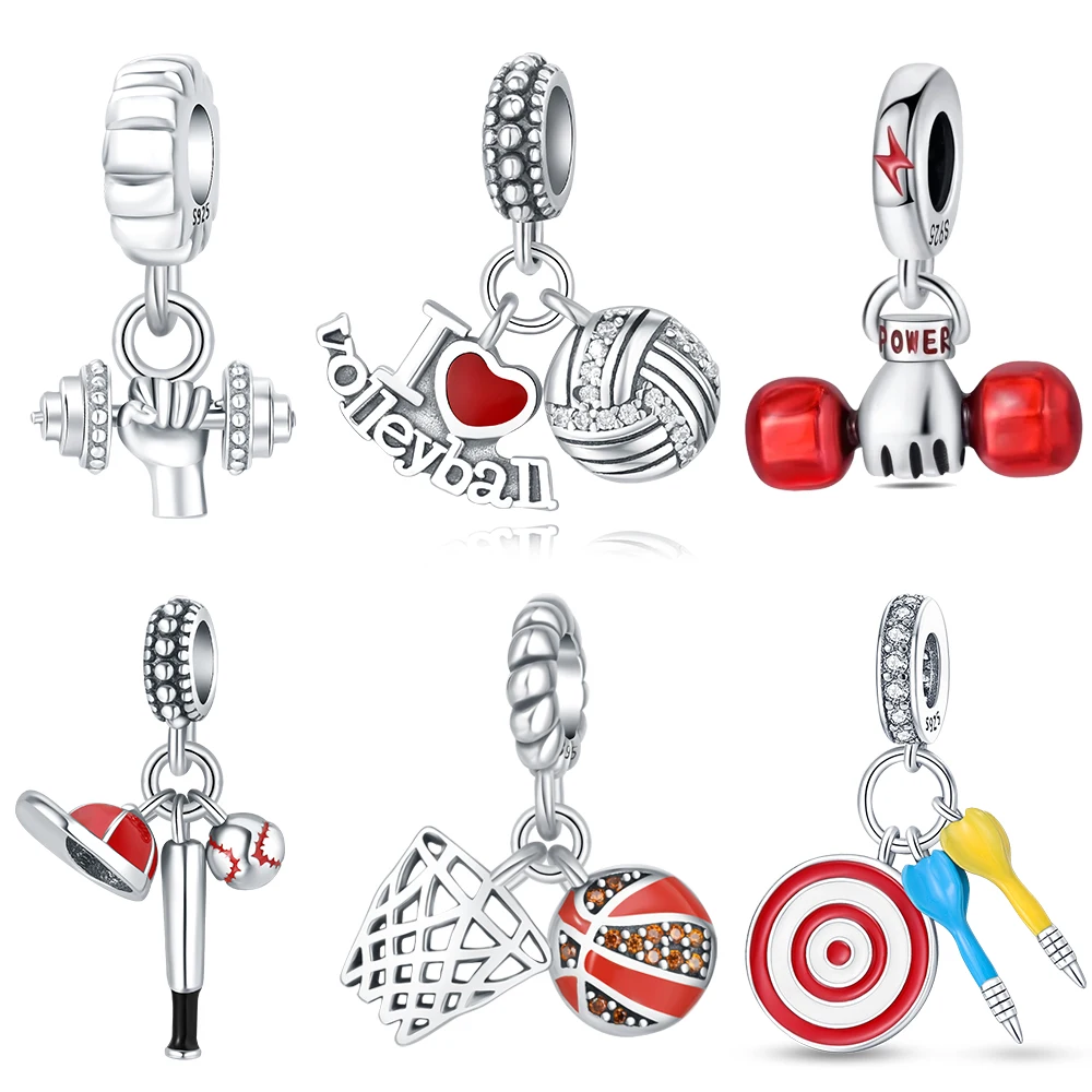 925-Sterling-Silver-Sports-Pingentes-Encantos-Fit-Pandora-Pulseira ...