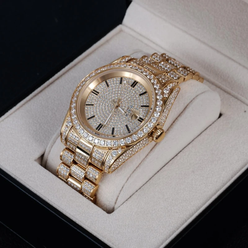 Fashion Women Luxury Diamond Steel Watches Bracelet Ladies Quartz Watch ...