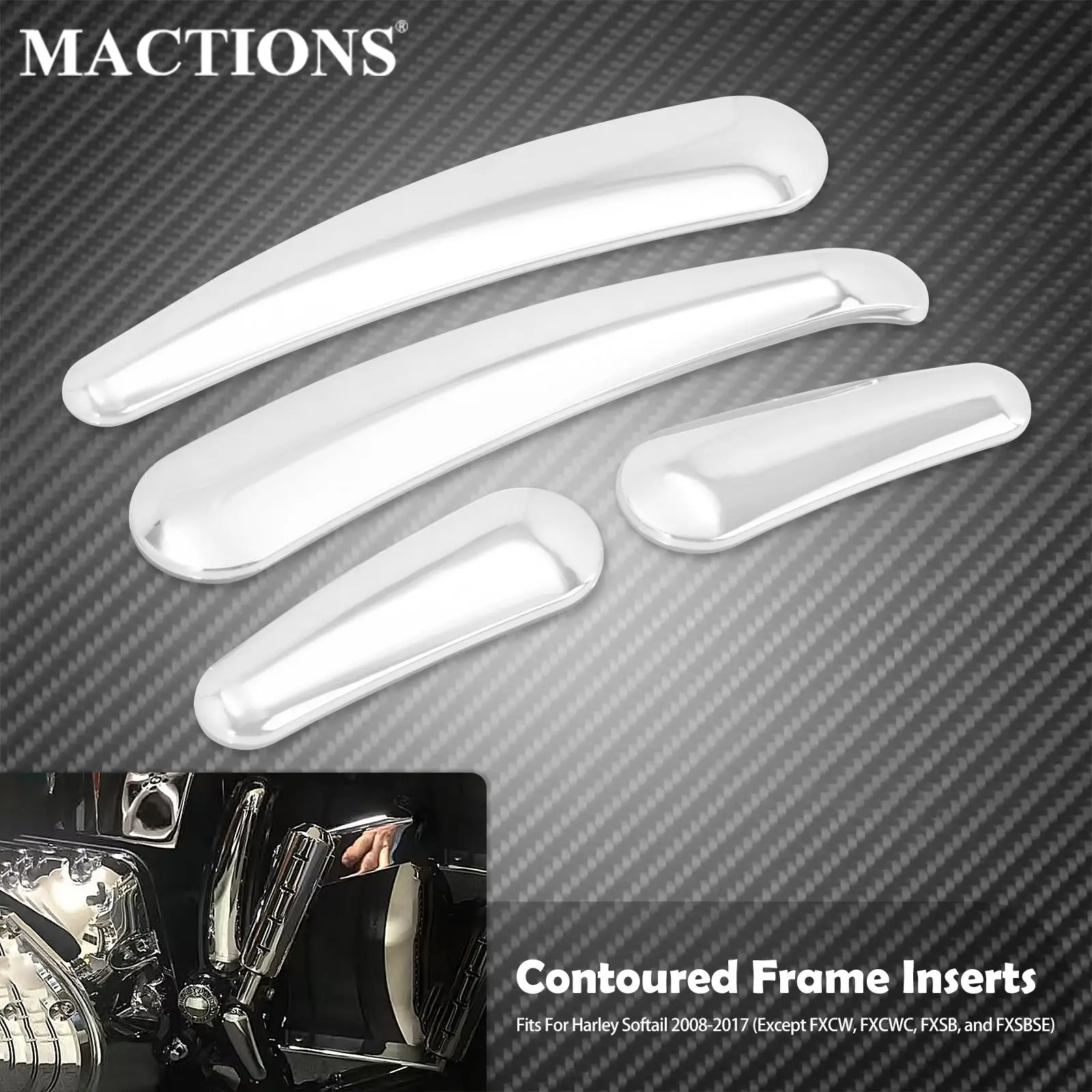 Motorcycle-3D-Curved-Swingarm-Frame-Cover-Insert-Chrome-For-Harley ...