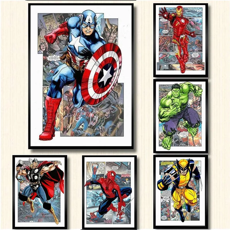 Decoration Pictures Room Wall | Marvel Superheroes Canvases - Disney ...