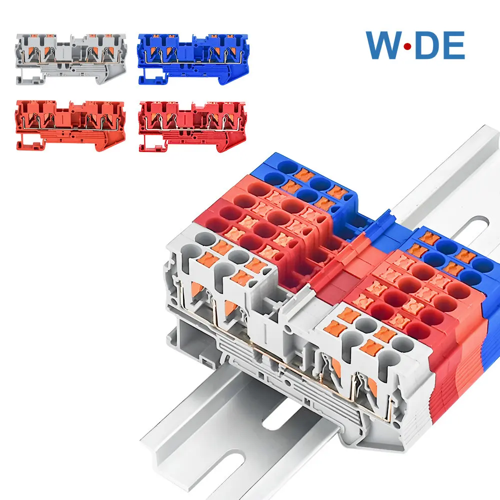 10Pcs Terminal Block PT2.5-QUATTRO 4 Conductors Din Rail Electrical ...