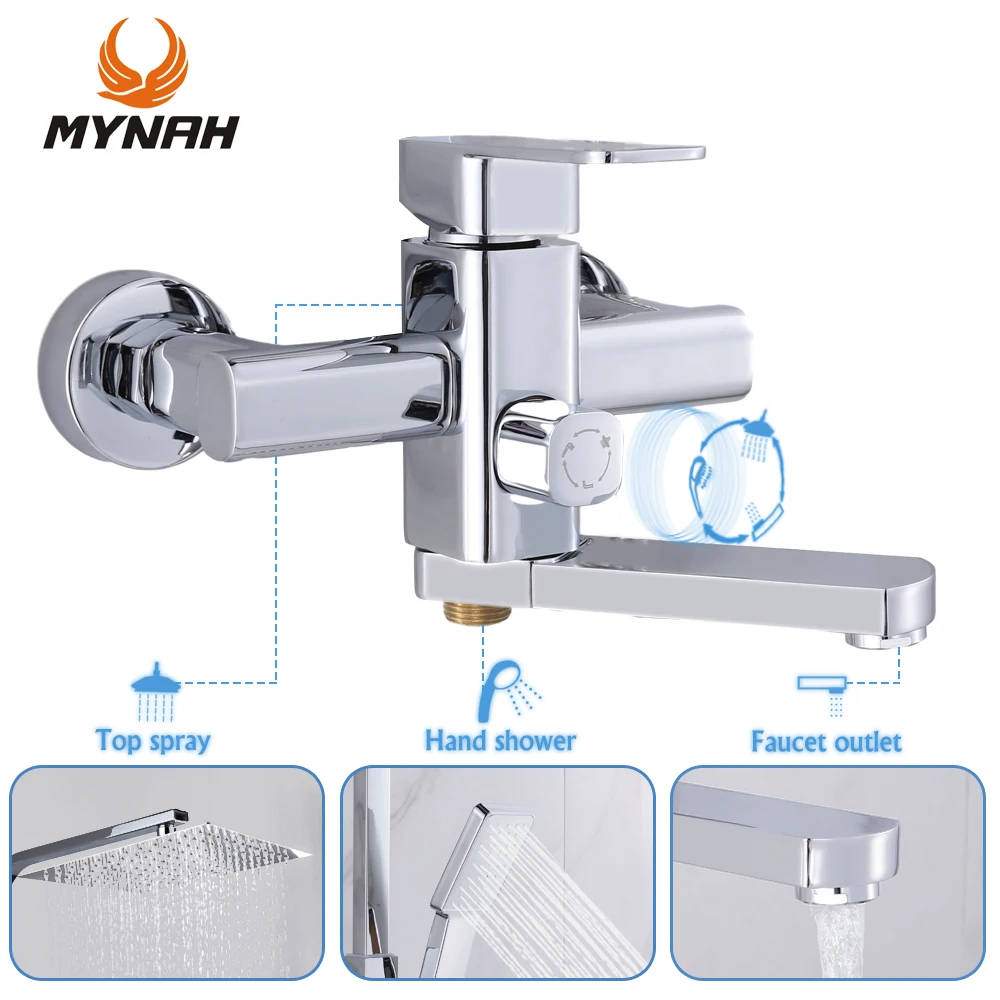 MYNAH Bathroom Faucet Main Body Shower Mixer Bathroom Shower Fixtures ...