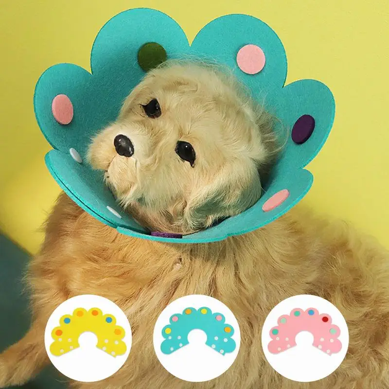 Pet-Cone-Collars-For-Cats-Adjustable-Anti-Bite-Sun-Flower-Neck-Collar ...