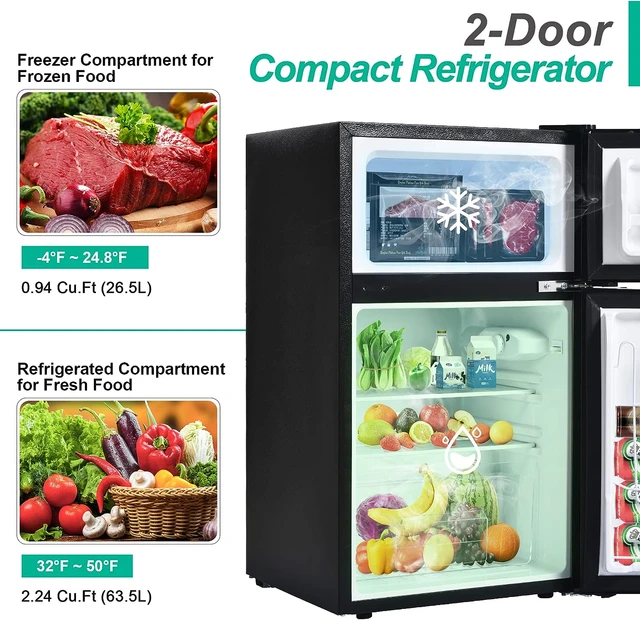 Mini Nevera Negra Con Congelador