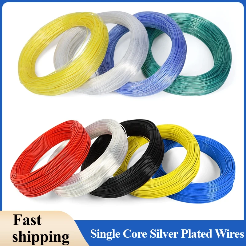 5m-50m-Single-Core-PTFE-FEP-Insulation-Silver-Plated-Wire-High-Purity ...
