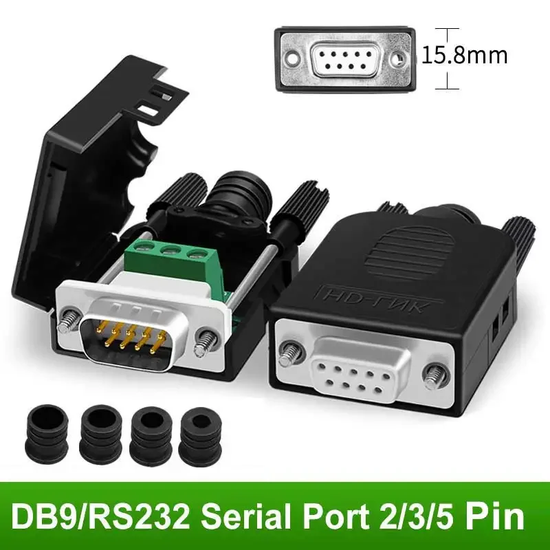 DB9-RS232-Serial-Port-Solderless-Terminal-9Pin-Male-Female-COM-Joint ...