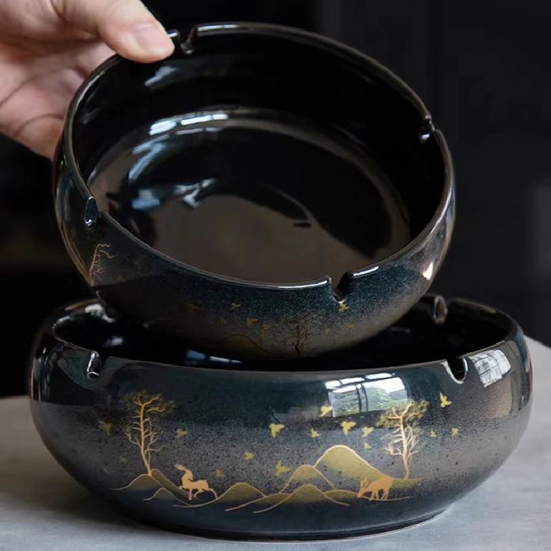 1PC-Ceramic-Ashtray-Round-Ashtray-Living-Room-Office-Anti-fly-Ash ...