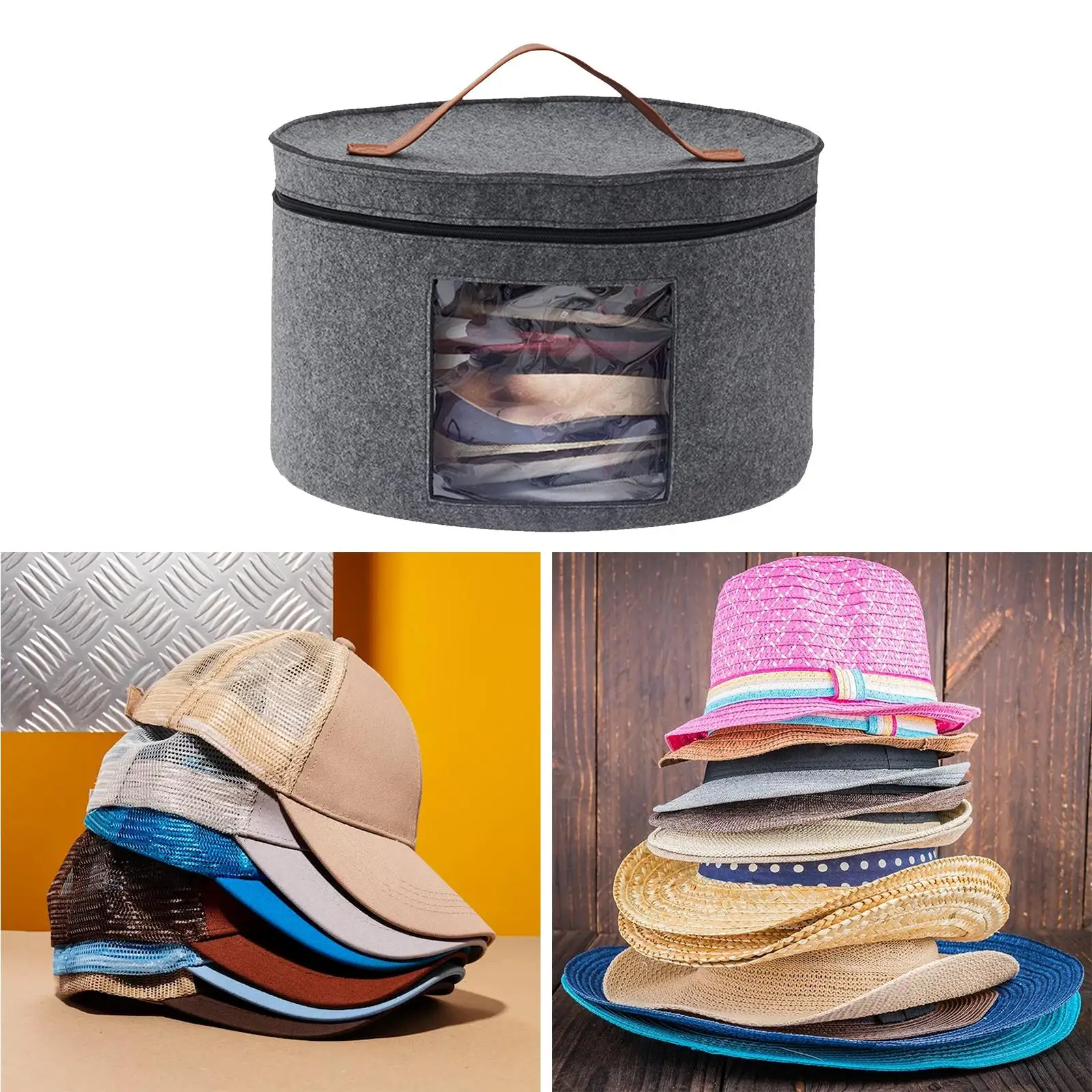 Hat-Box-Large-Capacity-Foldable-Dust-Proof-Hat-Storage-Bag-with-Visible ...