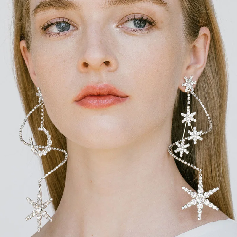 Stonefans-Exaggerated-Moon-and-Star-Rhinestone-Earrings-Large-for-Women ...