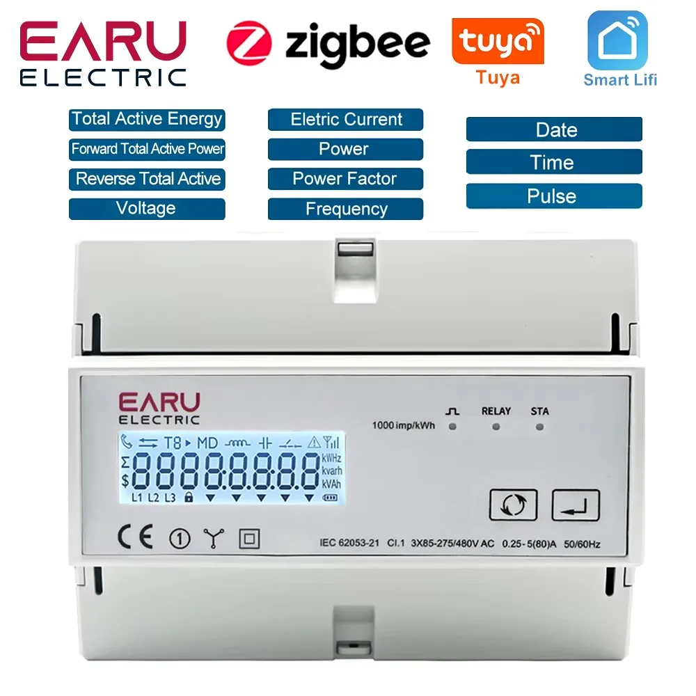 Tuya-WiFi-ZigBee-Three-Phase-Two-way-Bidirectional-Energy-KWh-Meter ...