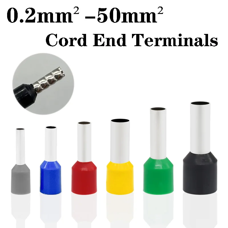 Pure Copper Cord End Terminals E0208 E1508 E16-12 Insulated Electrical ...