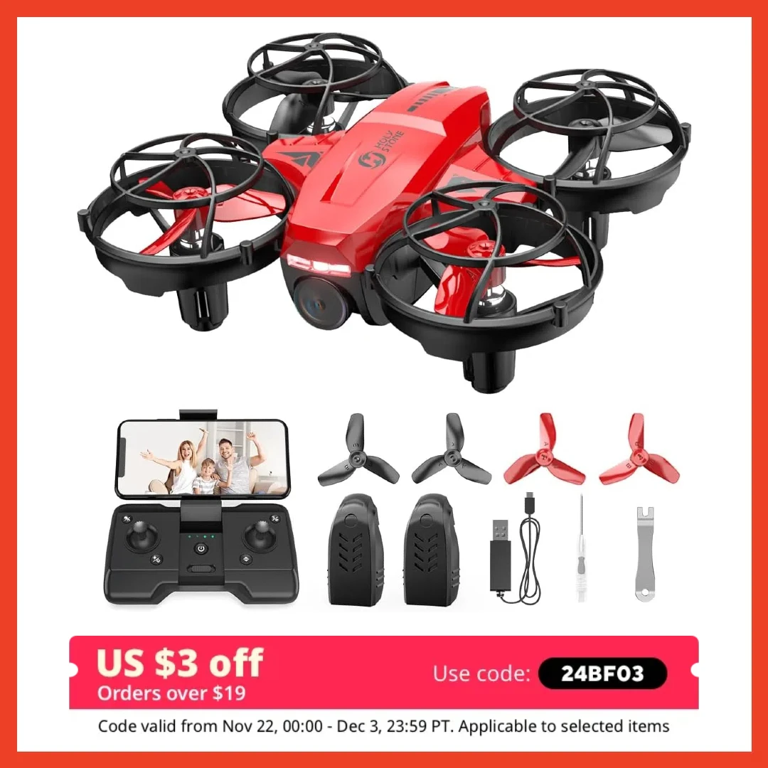 Holy-Stone-HS420-Mini-Drone-HD-FPV-2-Batts-Toss-Launch-Gesture-Selfie ...