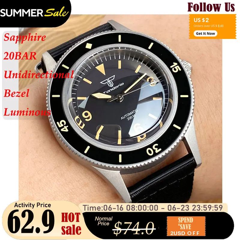 Tandorio-Sandblasted-Automatic-Watch-for-Men-Domed-Sapphire-Crystal ...