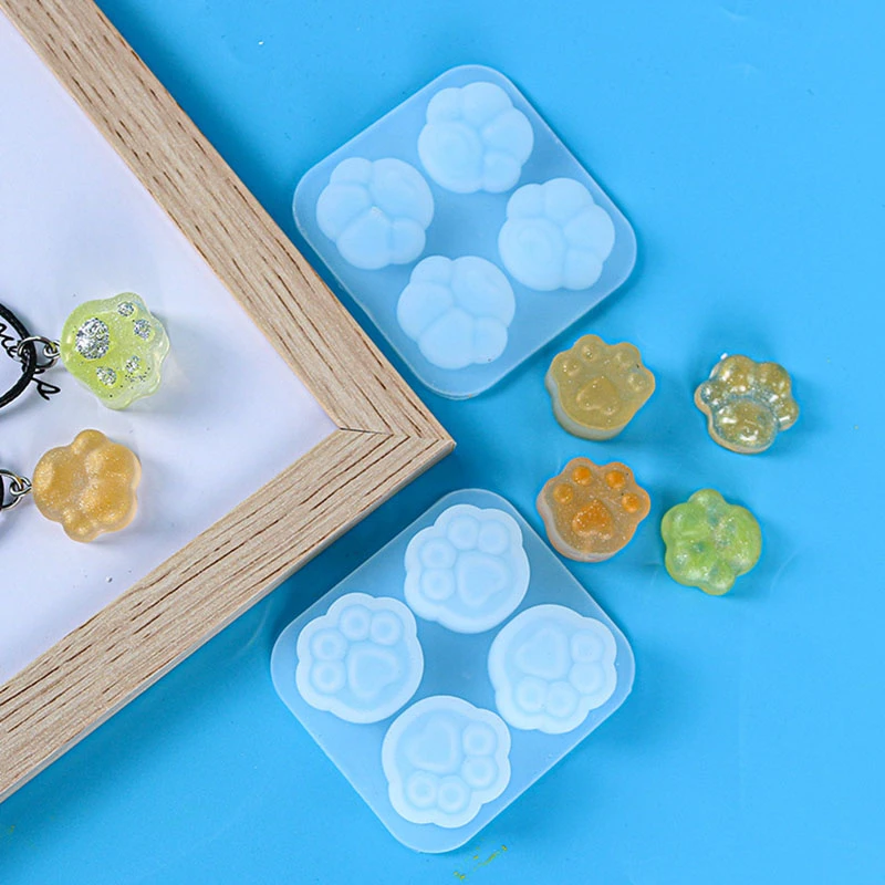 Cat Paw Shape Silicone Mold Cat Claw Bear Paw Keychain Jewelry Pendant ...