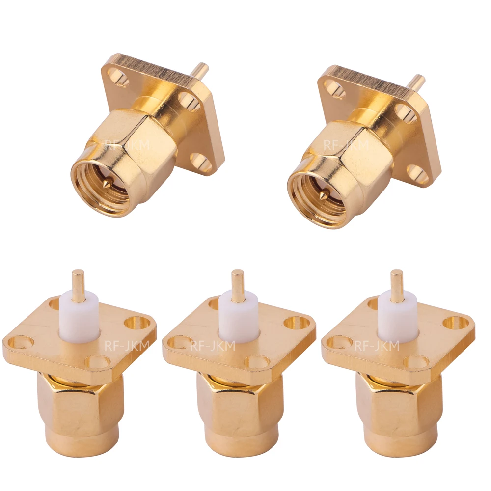 5 Pcs New SMA male plug RF Coax Connector solder post Cable 4-hole ...
