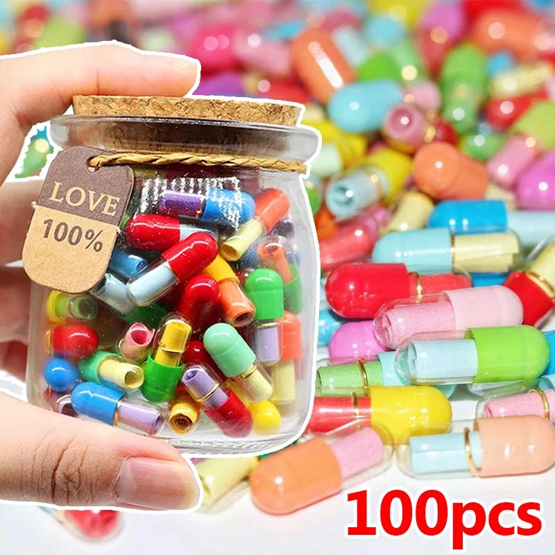 300/100pcs Message Capsule Transparent Mini Love Pill In A Bottle ...