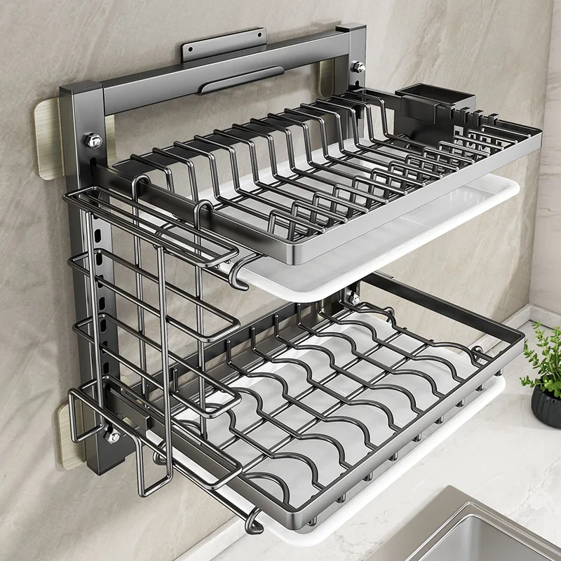 Kitchen-Storage-Rack-Dish-Storage-Rack-Wall-Mounted-Household-Utensils ...