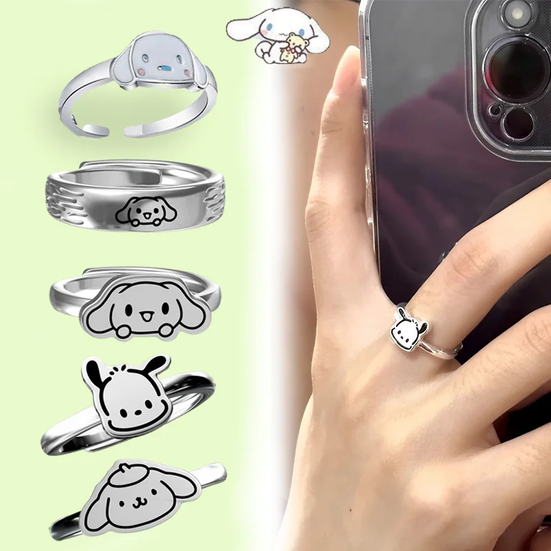 Sanrio-Kawaii-cinnamoroll-Ring-Pochacco-Pompompurin-Student-Cartoon ...