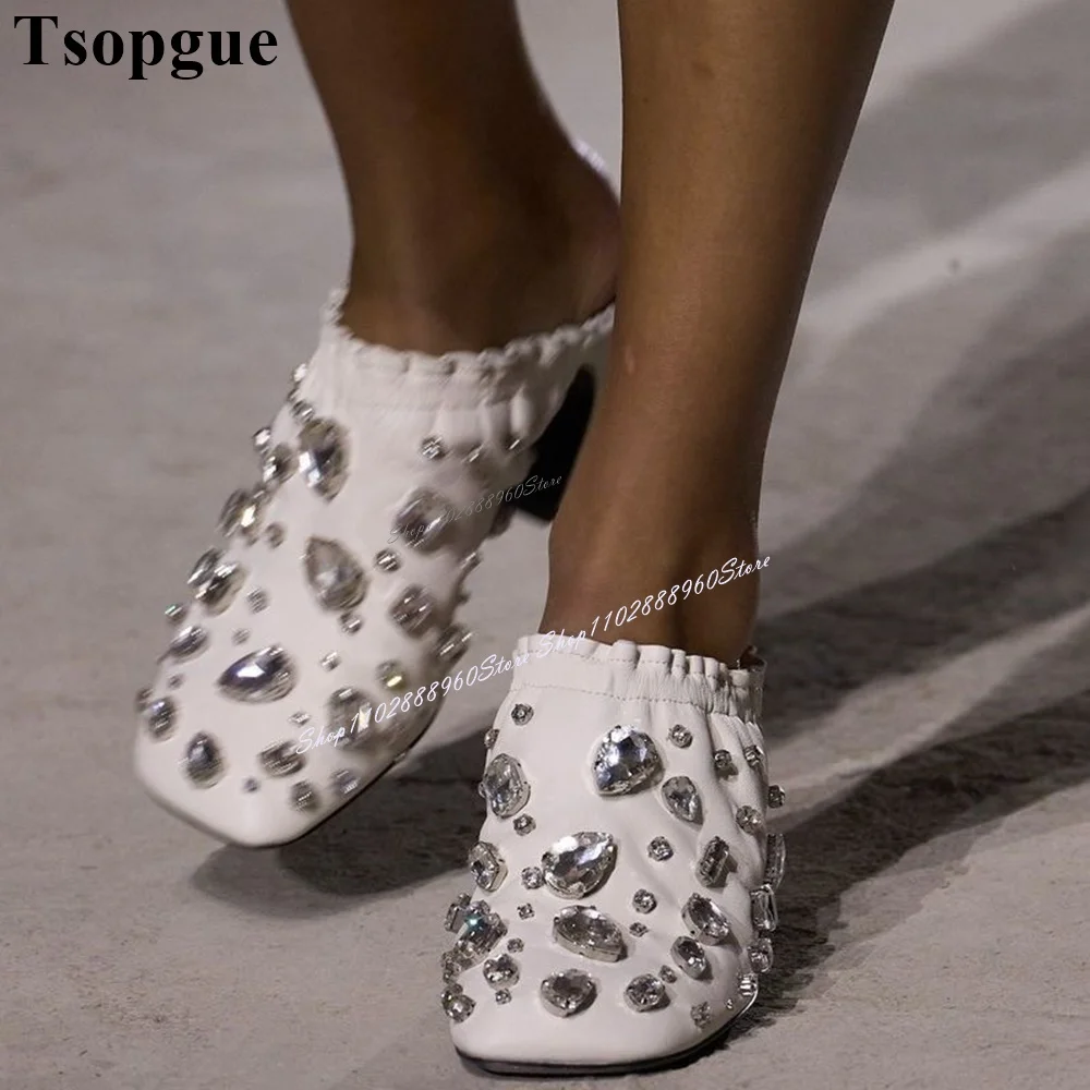 Runway-White-Matte-Leather-Crystal-Decor-Half-Slippers-Strange-Style ...